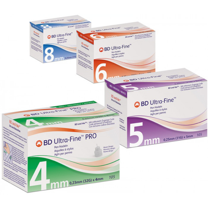 BD ULTRA-Fine PRO, 0,23 x 4 mm 32G - Pen Nadeln, 105 Stück