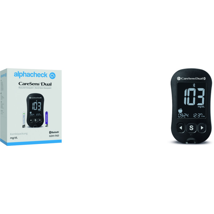 Alphacheck CareSens Dual Kombipackung Blutzuckermessgerät - 1 Set mg/dl